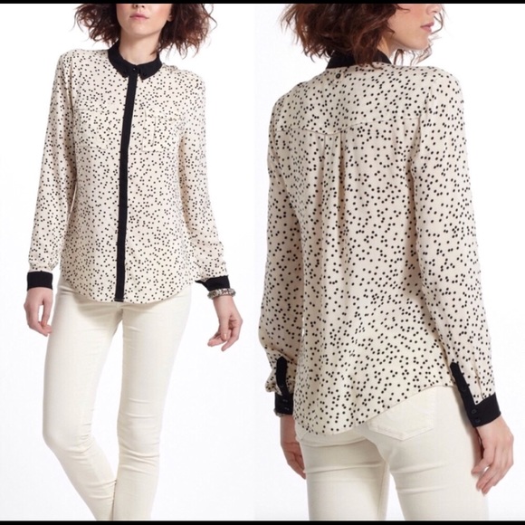 Maeve | Tops | Maeve Polka Dot Bagatelle Button Down Blouse Shirt ...